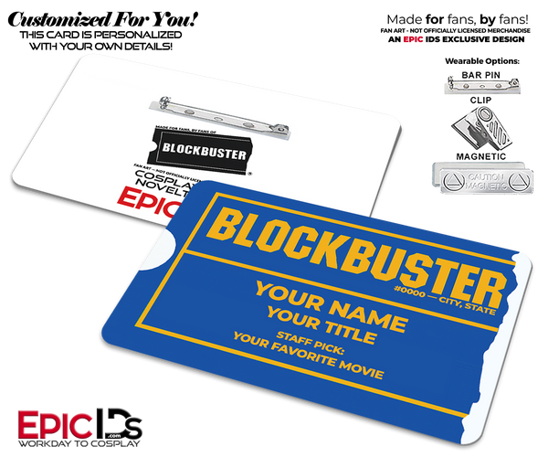 Blockbuster Employee ID Badge – Staff Name Tag – 90s Cosplay | EpicIDs ...