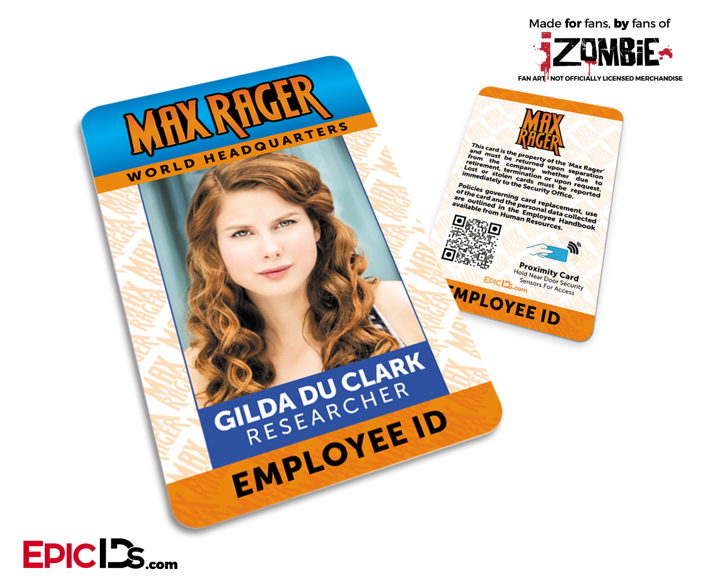 Max Rager 'iZombie' Cosplay Employee ID - Gilda Du Clark - Epic IDs