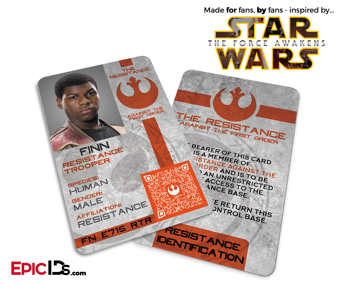 Star Wars TFA Inspired - The Resistance - FINN (FN-2187) Identificatio ...
