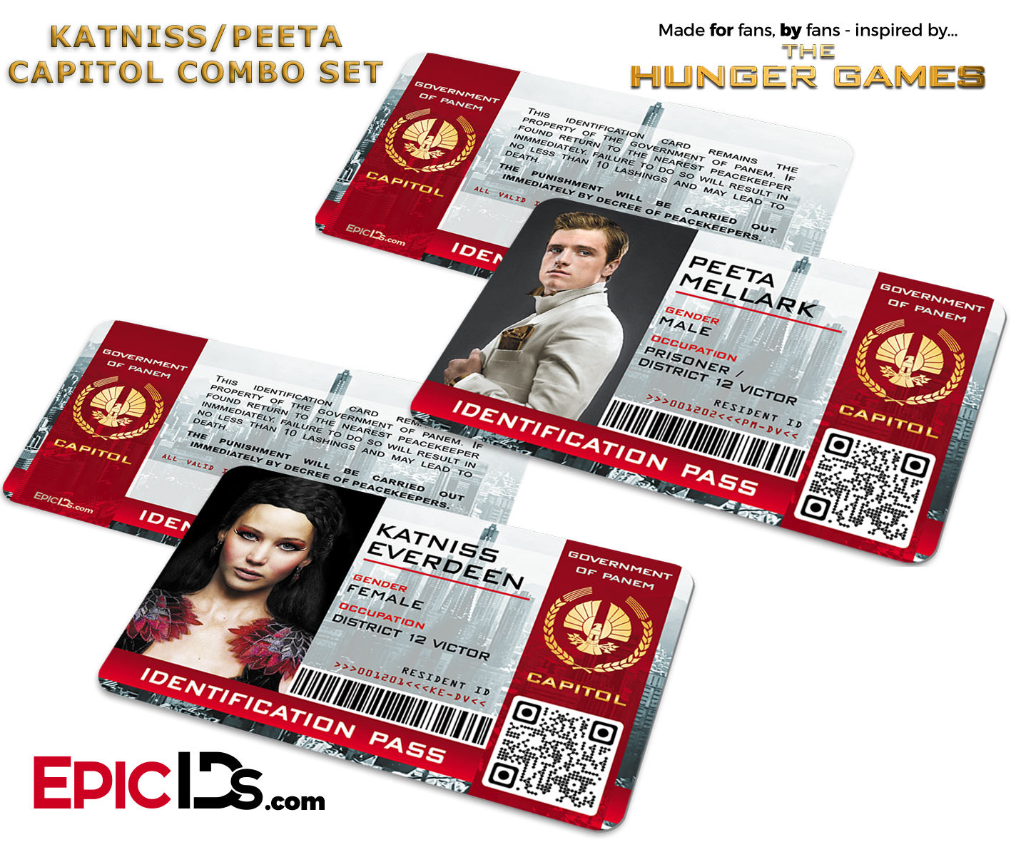 The Hunger Games Inspired Capitol Identification Card - Katniss & Peet ...