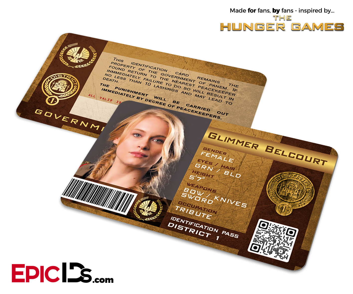 The Hunger Games Inspired Panem District 1 Identification Card - Glimm ...