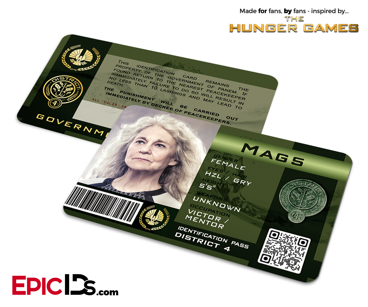 The Hunger Games Inspired Panem District 4 Identification Card - Mags ...