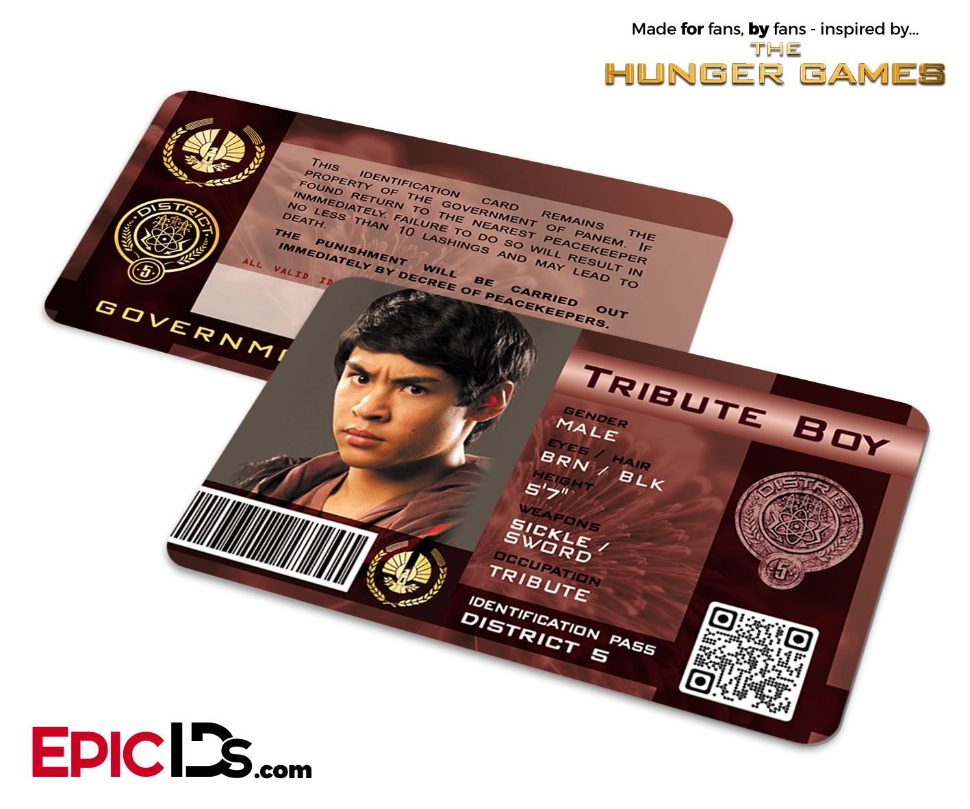 The Hunger Games Inspired Panem District 5 Identification Card - Tribu ...