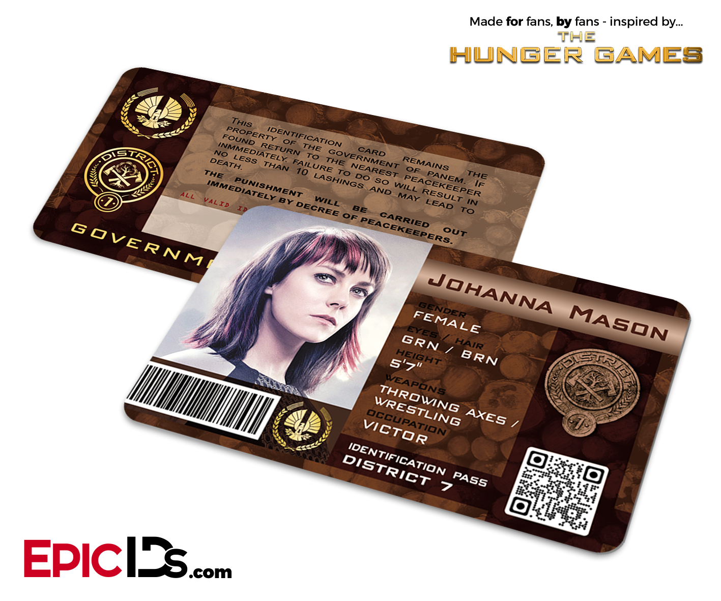 The Hunger Games Inspired Panem District 7 Identification Card - Johan ...